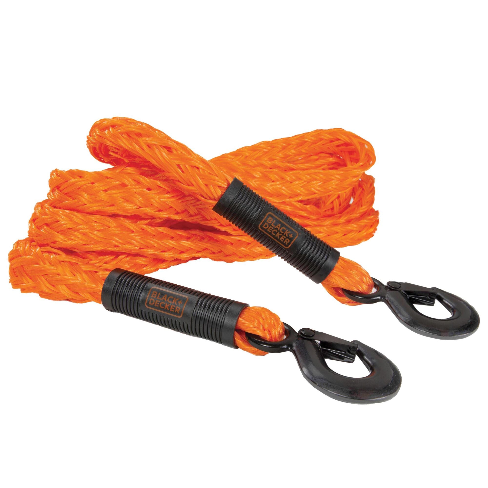 Black/Orange 14' Tow Rope with Easy Grip Handles and Steel Forged G ...